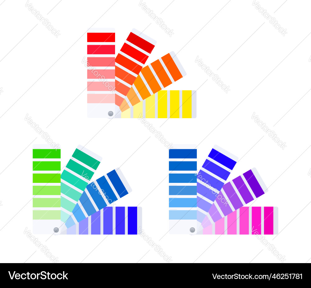 Color matching cards guide with palette Royalty Free Vector