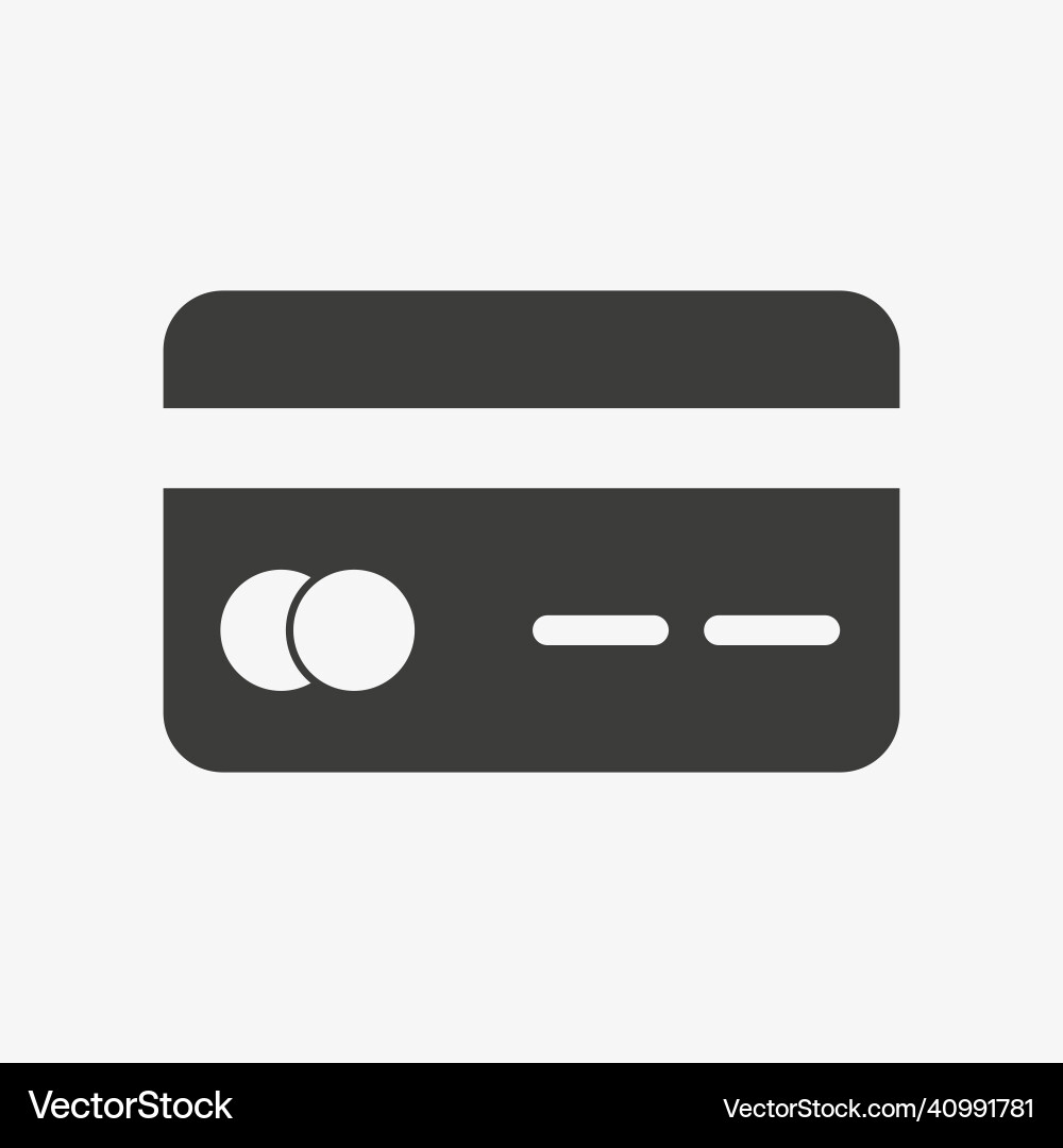 Credit card icon on white background Royalty Free Vector