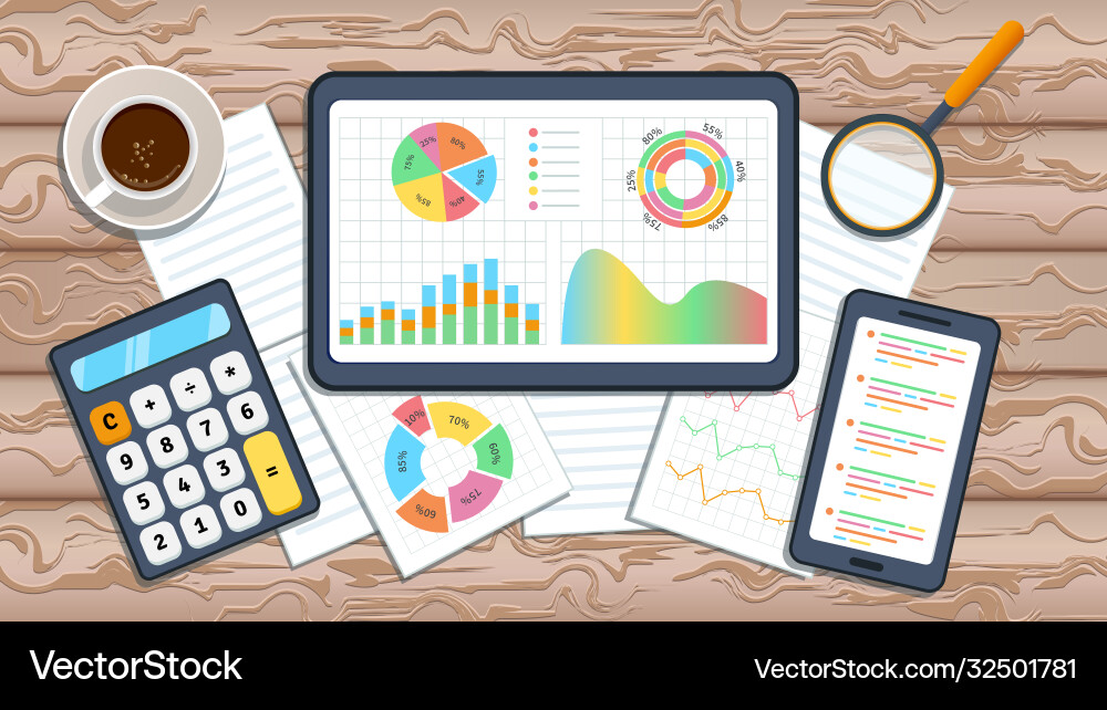 Financial accounting and bookkeeping concept Vector Image