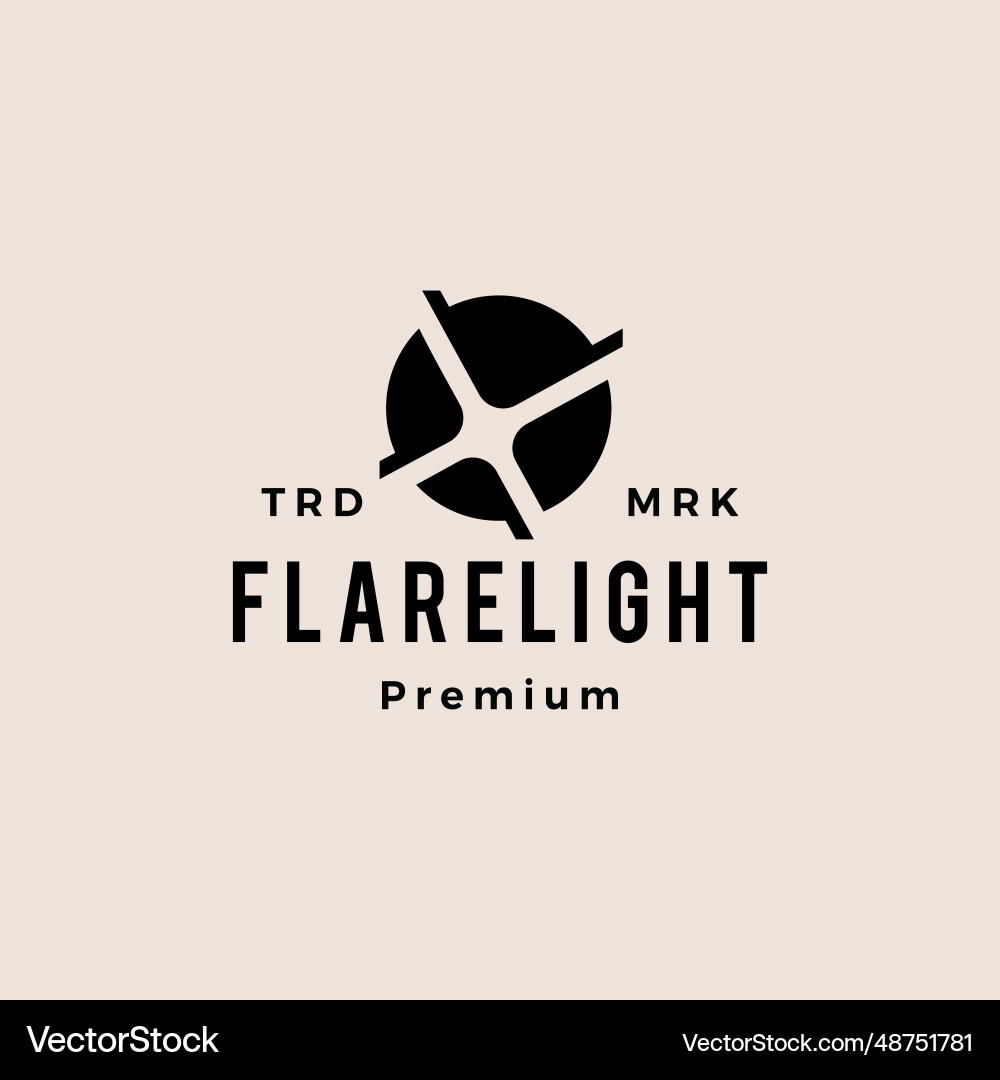 Flare light logo round hipster vintage icon Vector Image