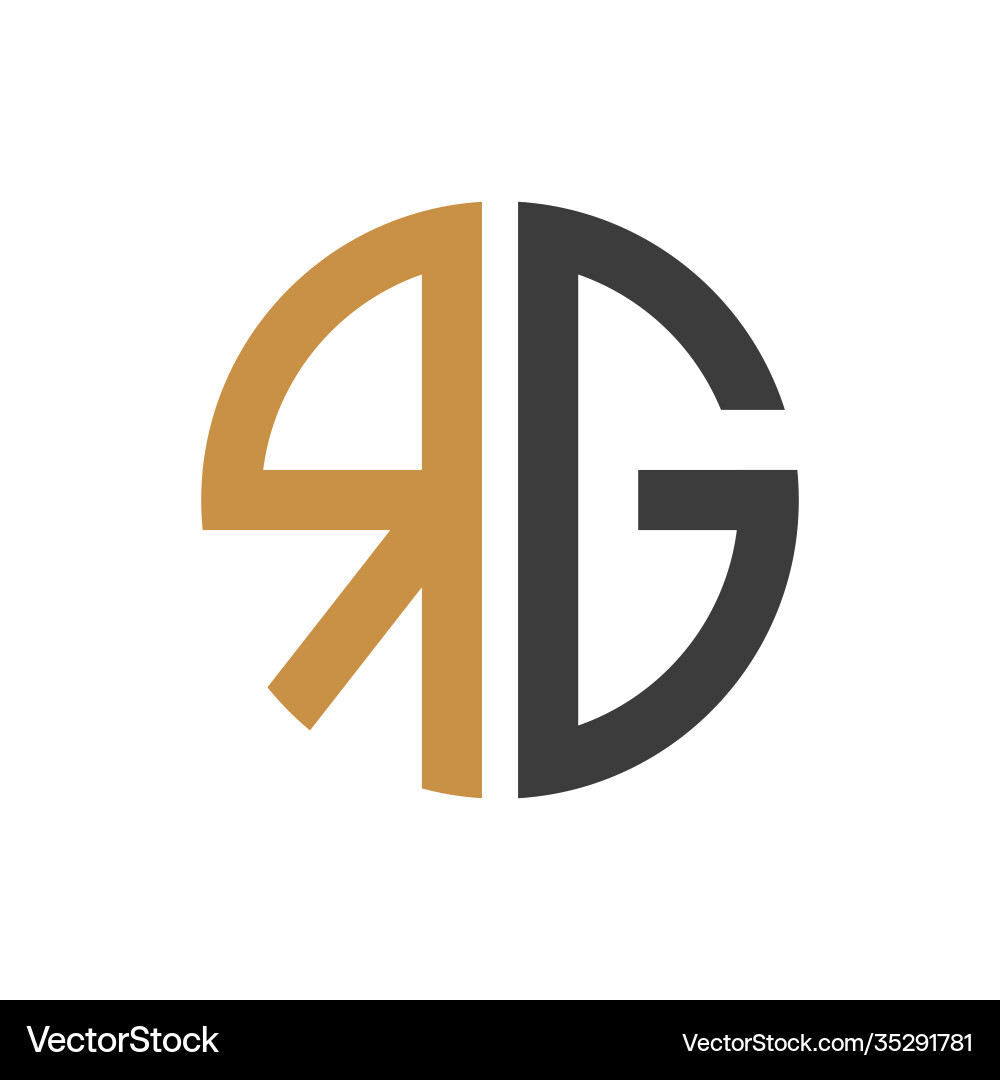 Initial letter gr logo or rg logo design Vector Image
