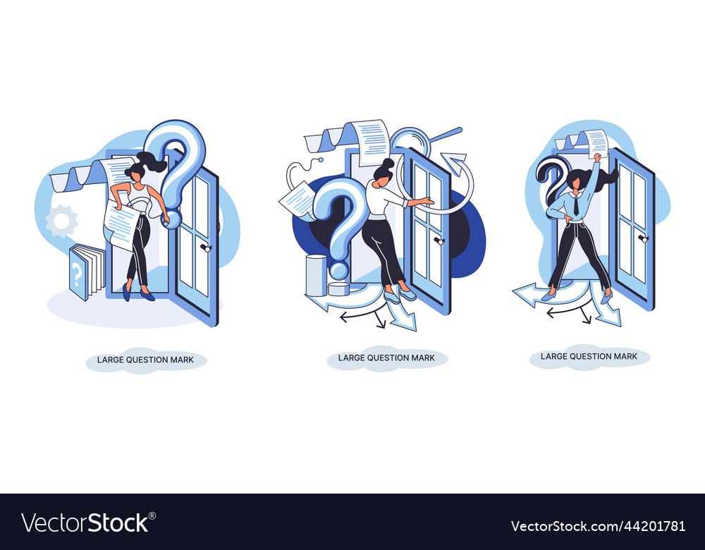 Ladge question mark problem and solution concept Vector Image