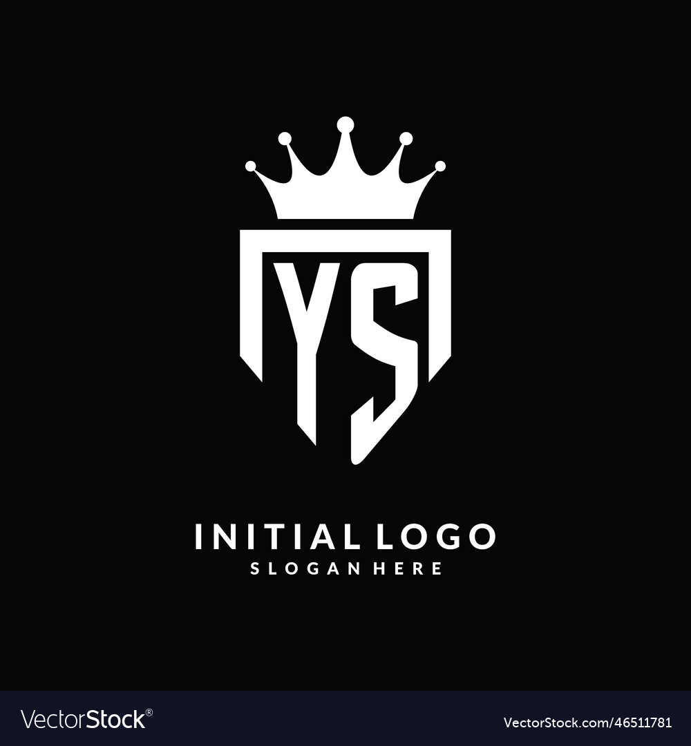 Letter ys logo monogram emblem style with crown Vector Image