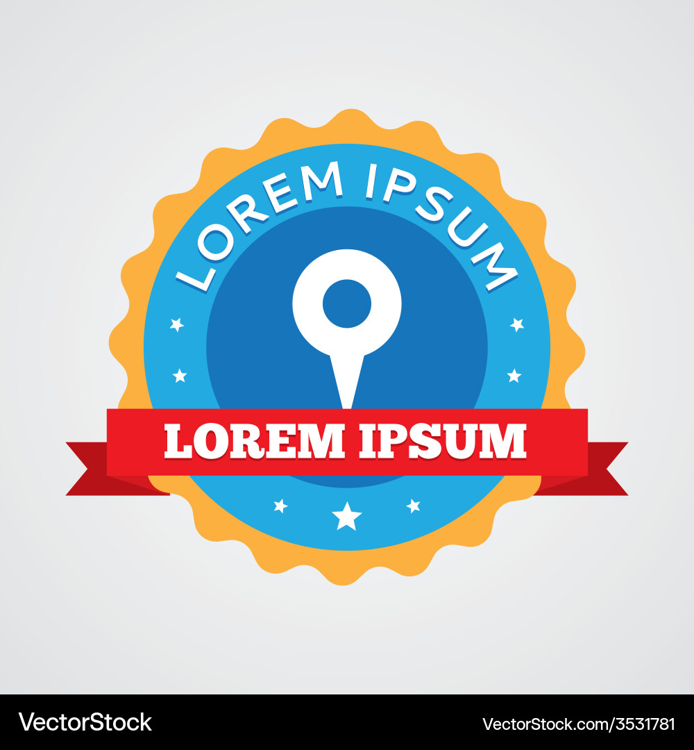 Map pin vintage badge label icon Royalty Free Vector Image