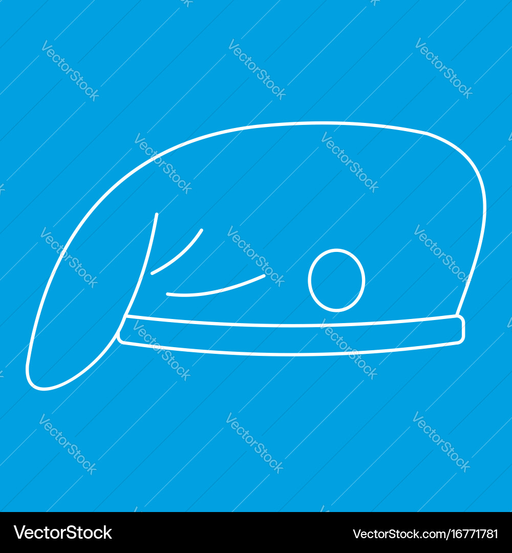 Military cap icon outline style Royalty Free Vector Image
