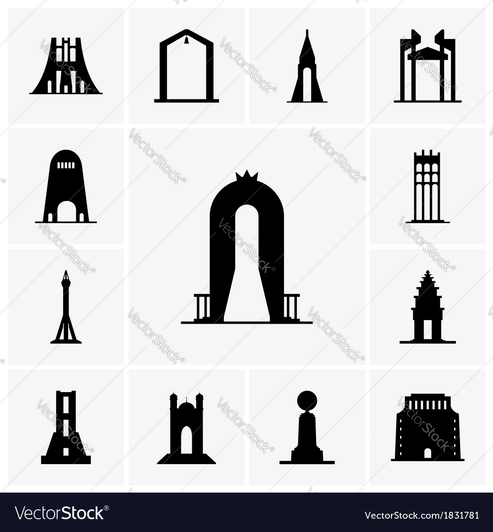 Monuments Royalty Free Vector Image - VectorStock