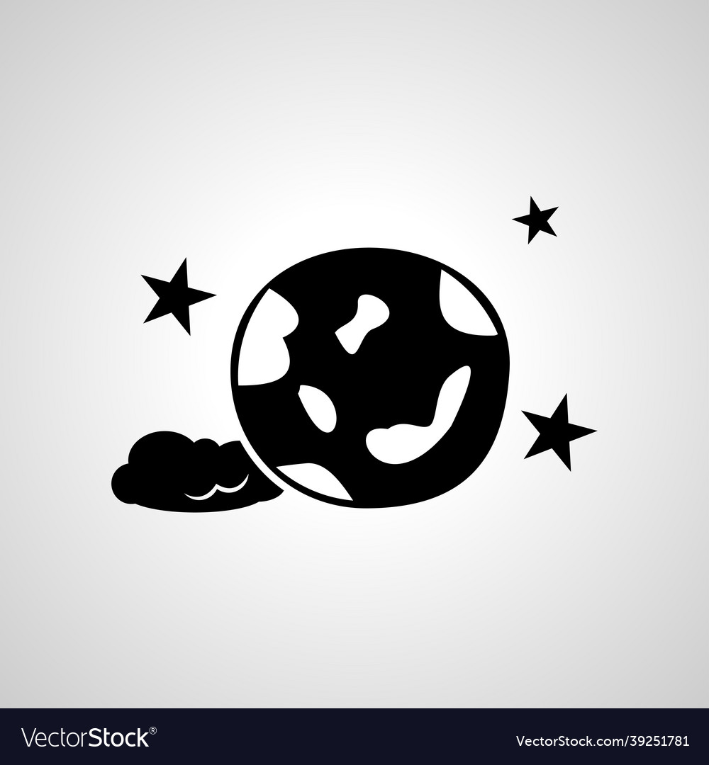 Planet in space simple icon space isolated icon Vector Image