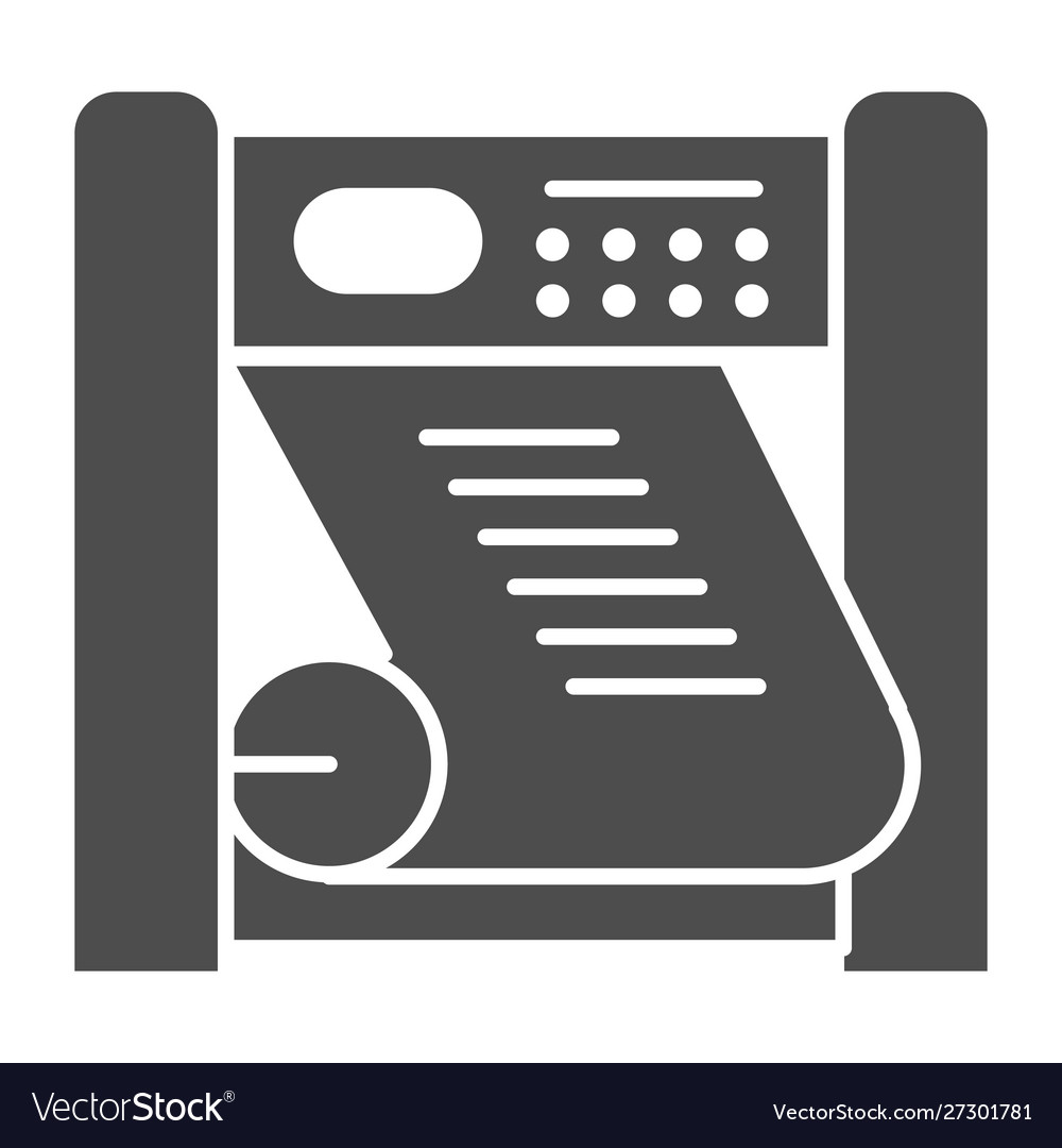 Plotter printing solid icon large format printer Vector Image