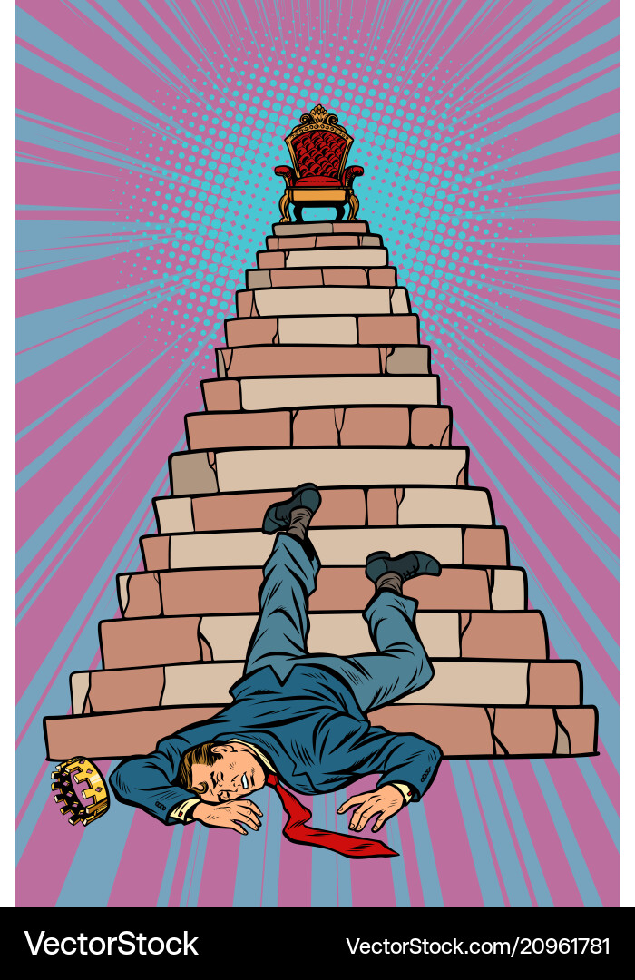 Politician fell from the throne overthrow Vector Image