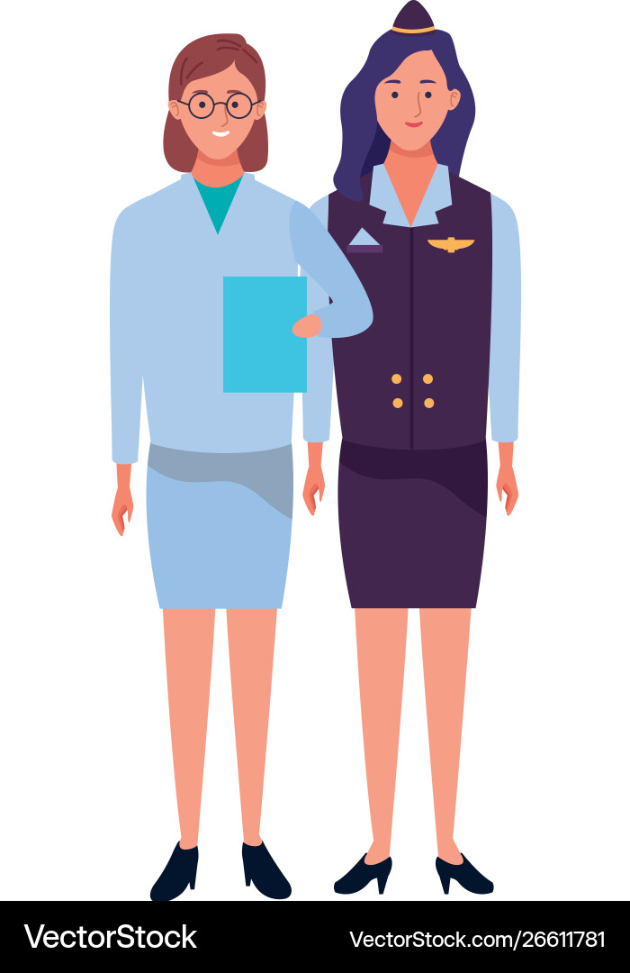 Professionals workers couple smiling cartoons Vector Image