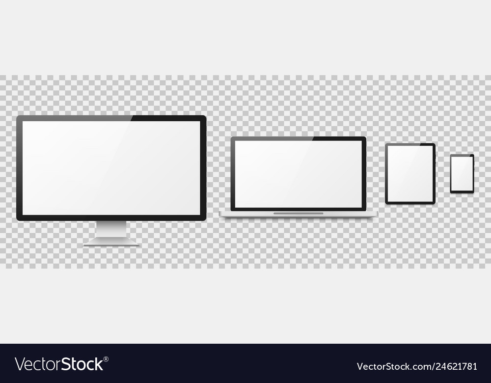 Realistic computer computer desktop screen Vector Image