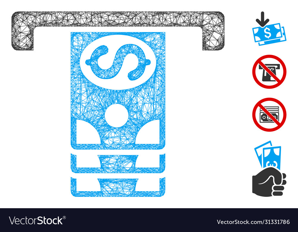 Banknotes withdraw web mesh Royalty Free Vector Image