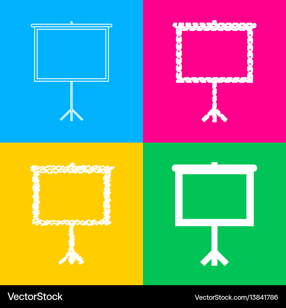 Blank projection screen four styles of icon Vector Image