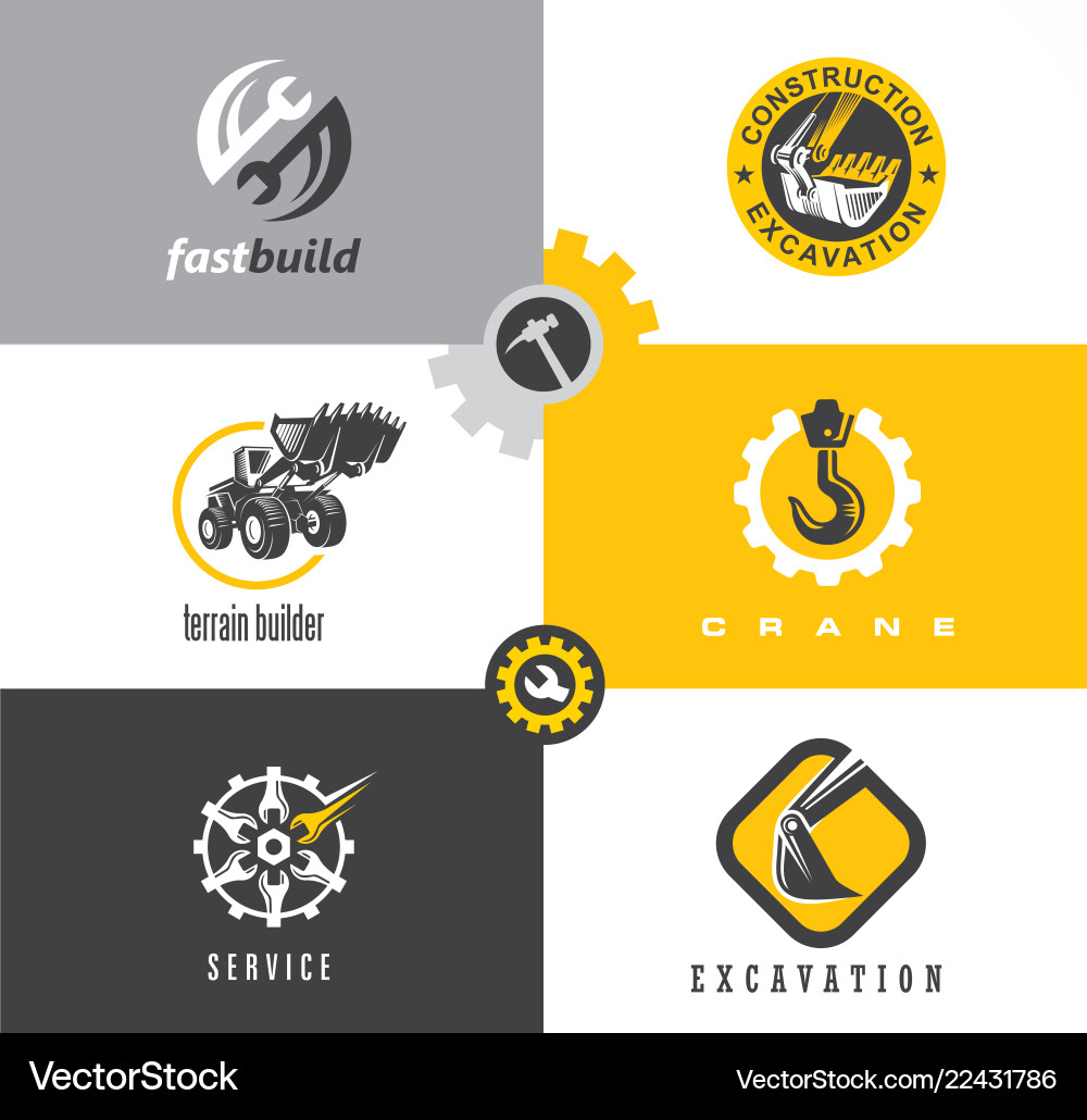 Construction and building symbols and logo Vector Image
