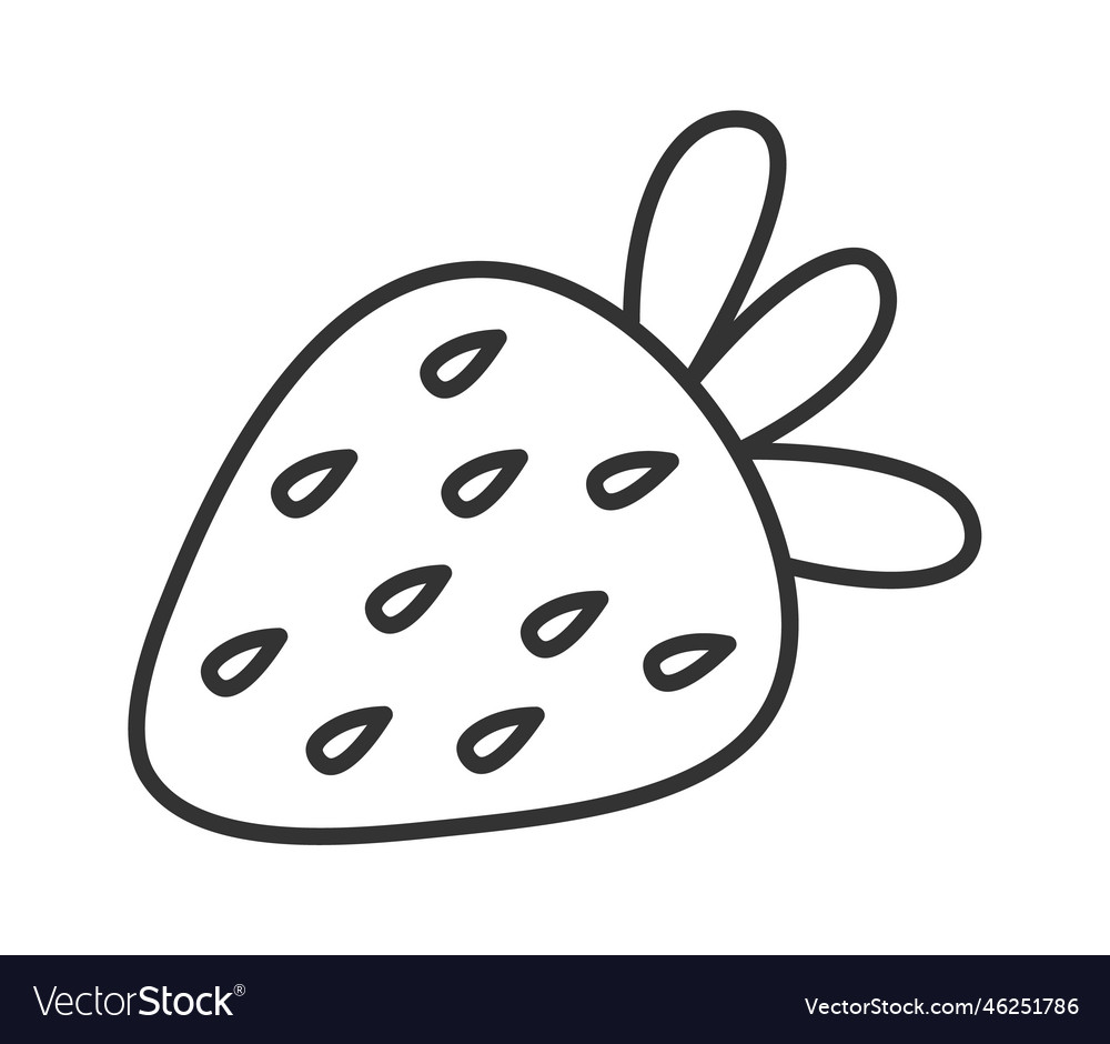 Continuous strawberry fruit line art holiday food Vector Image