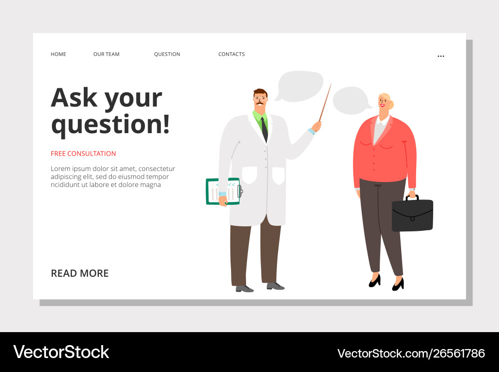 Doctor consultation banner Royalty Free Vector Image