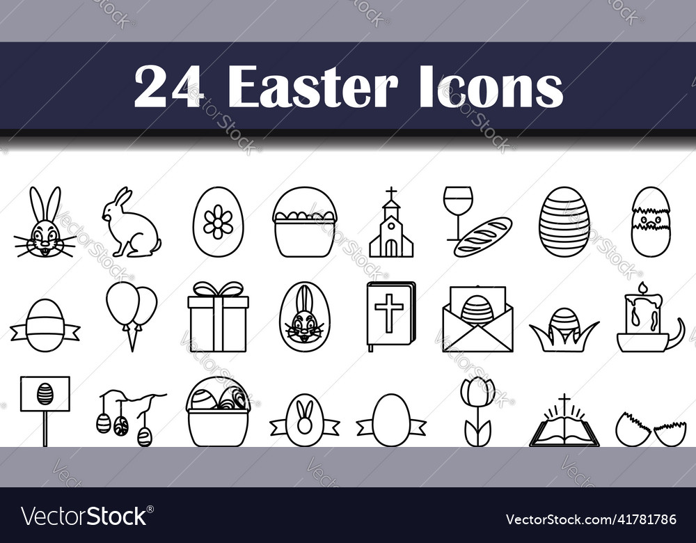 Easter icon set Royalty Free Vector Image - VectorStock