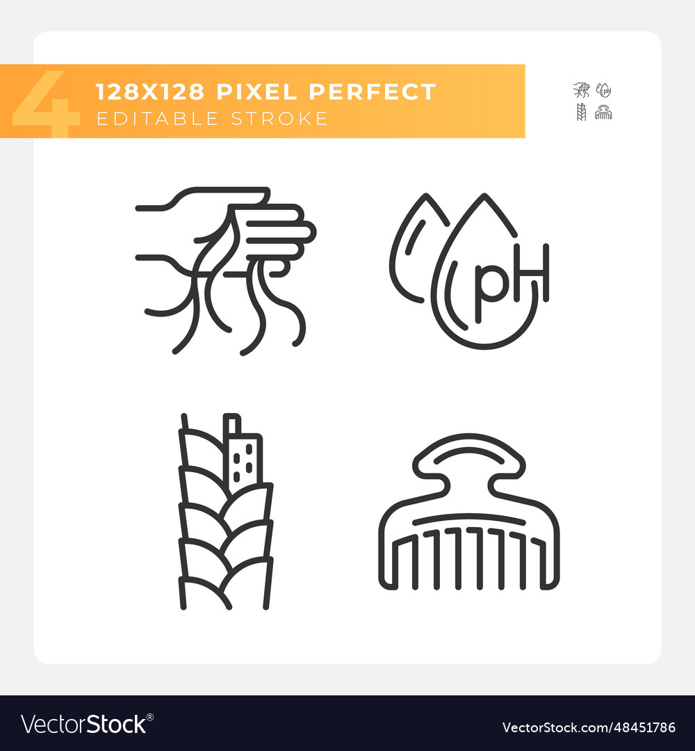 Editable pixel perfect haircare black icons set Vector Image Editable pixel perfect haircare black icons set Vector Image