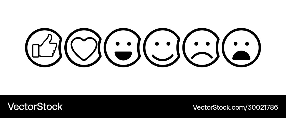 Emoticons web icons emojis collection isolated Vector Image