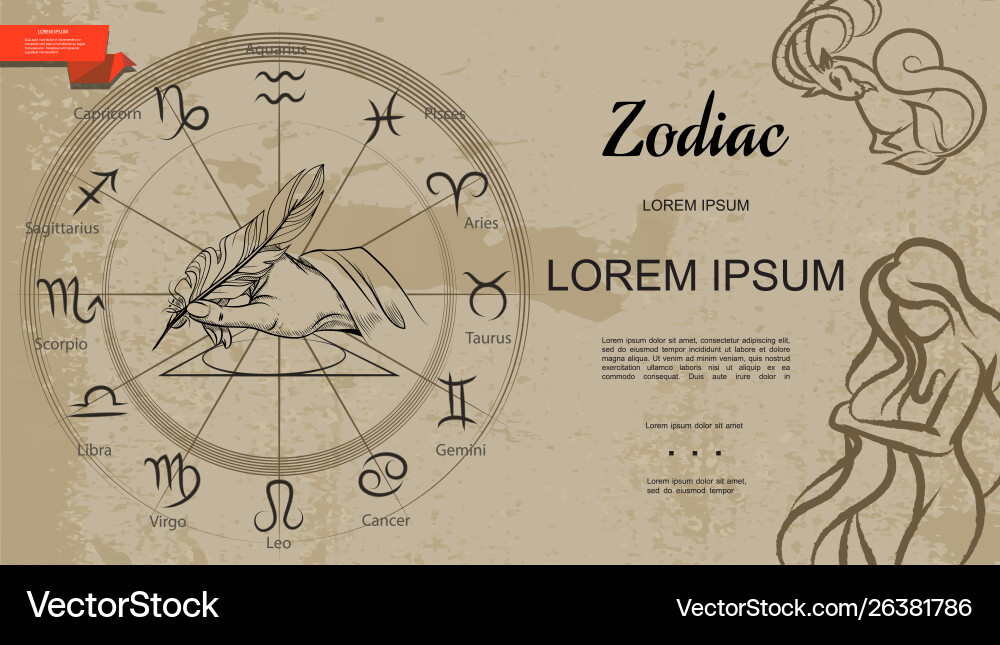 Hand drawn astrology and zodiac template Vector Image