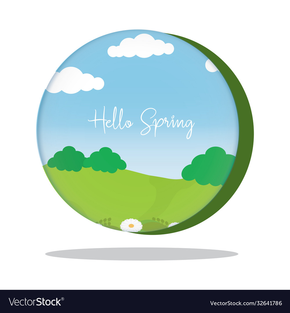 Hello spring landscape Royalty Free Vector Image