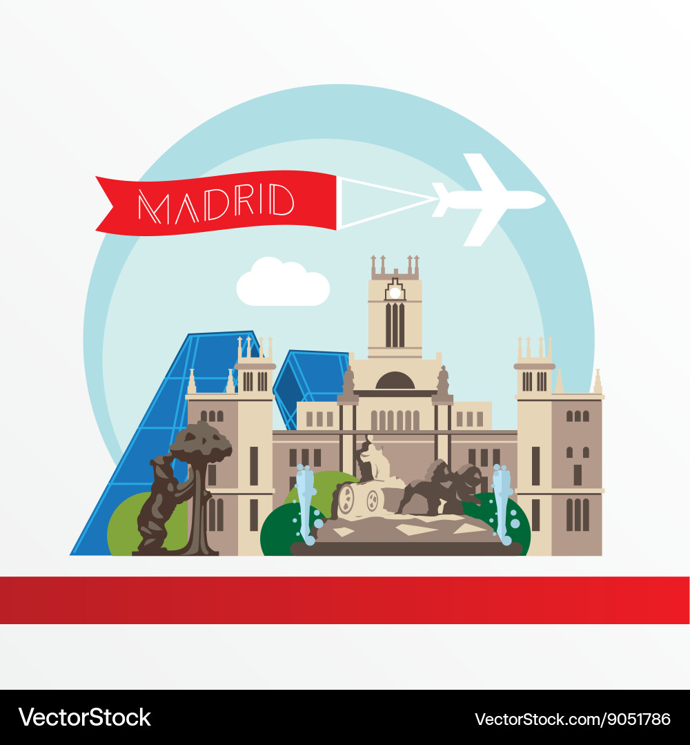 Madrid detailed silhouette trendy Royalty Free Vector Image