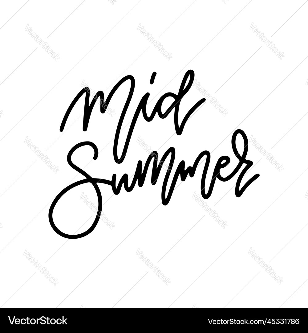 Midsummer lettering sweden mid summer holiday Vector Image