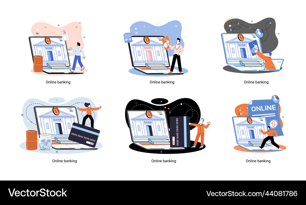 Online banking platform remote bank service Vector Image