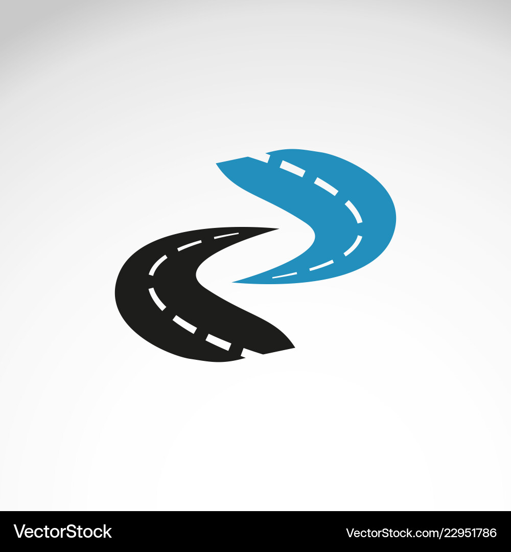 Road curved highway with markings Royalty Free Vector Image