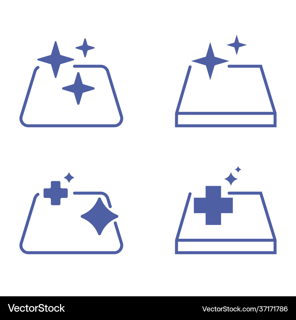 Sanitizing surfaces sanitary symbols cleaning Vector Image