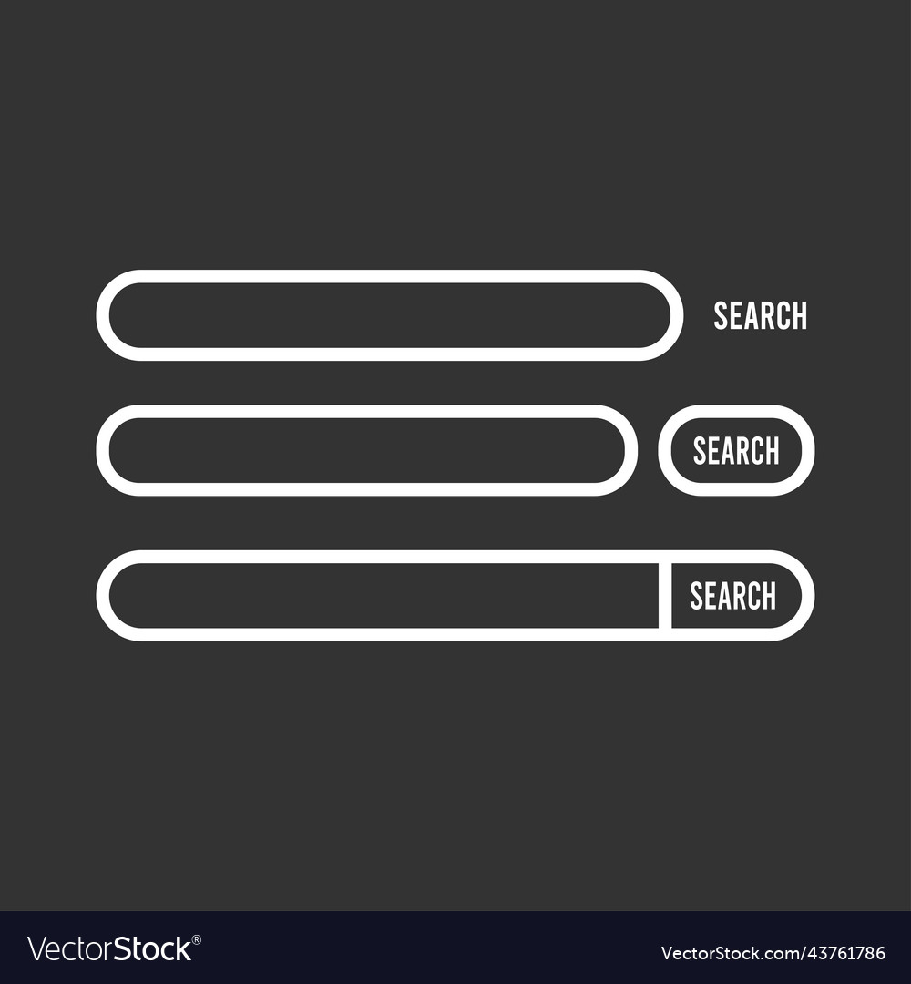 Search bar element design set of boxes ui Vector Image