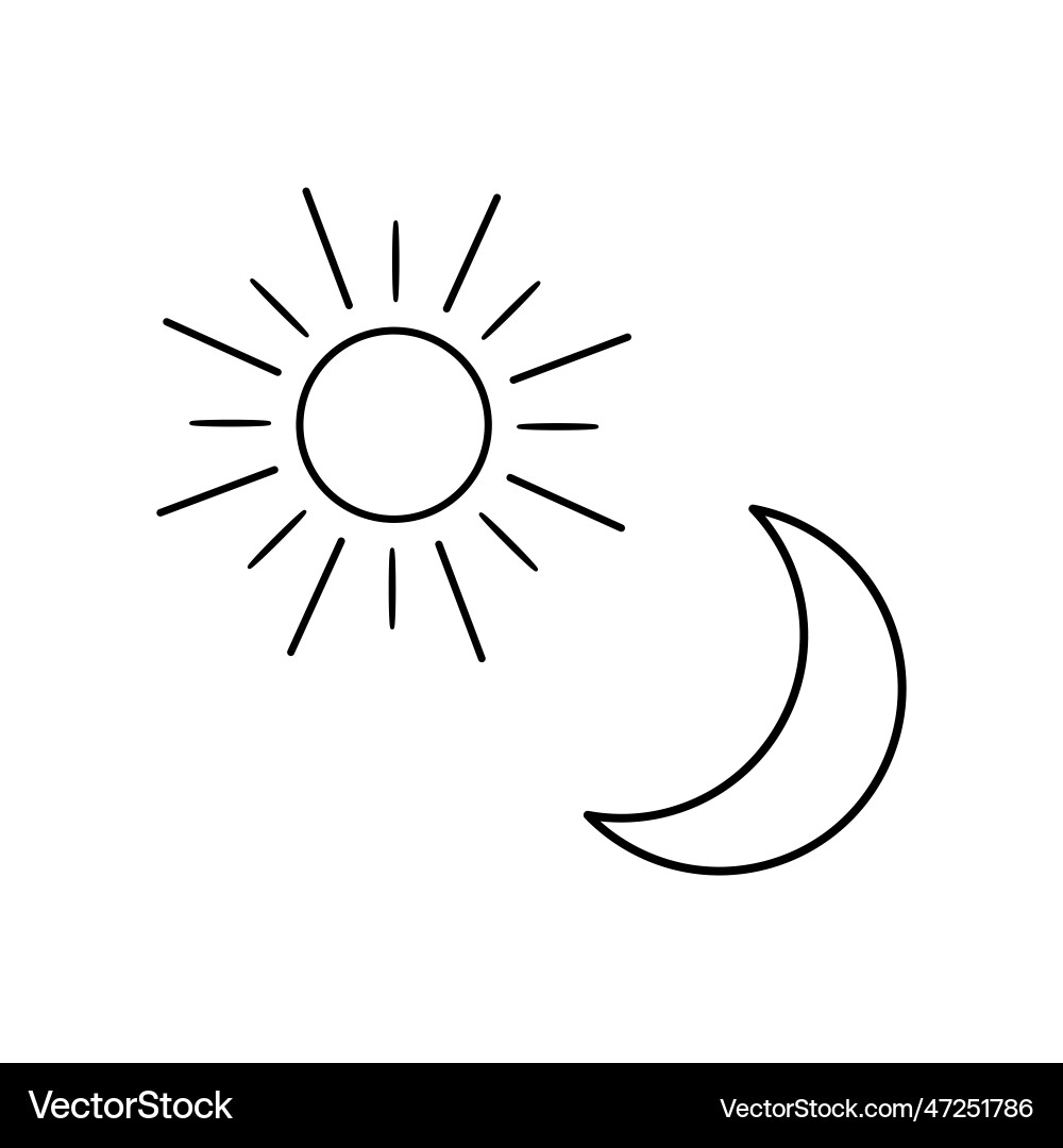Sun moon icon isolated sign symbol Royalty Free Vector Image
