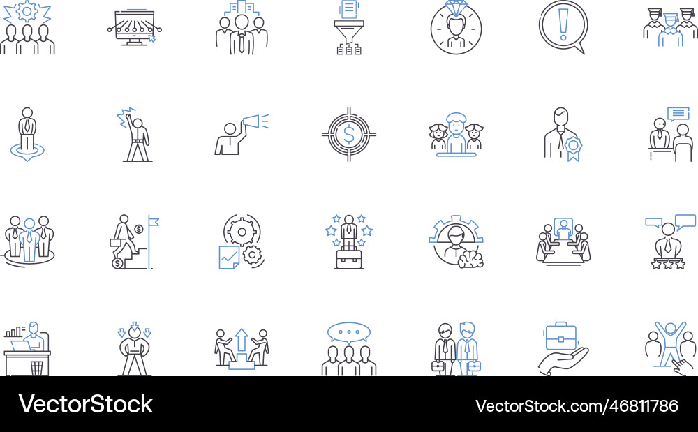 Visionary line icons collection innovation Vector Image