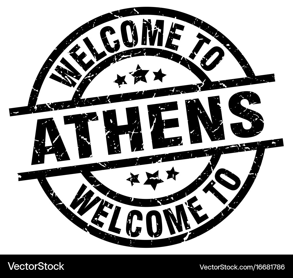 Welcome to athens black stamp Royalty Free Vector Image