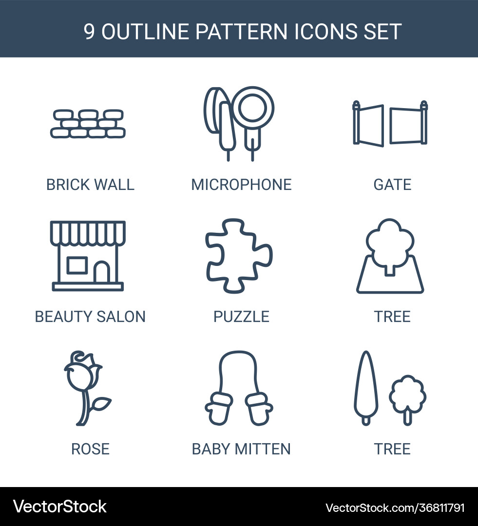 9 pattern icons Royalty Free Vector Image - VectorStock