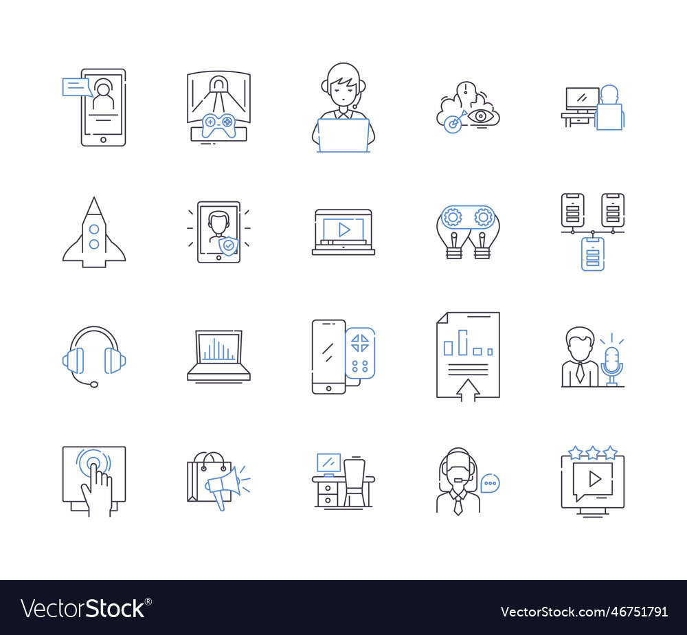Audio devices outline icons collection speakers Vector Image Audio devices outline icons collection speakers Vector Image