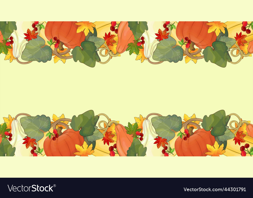Bright fall border pattern with maple leaves Vector Image