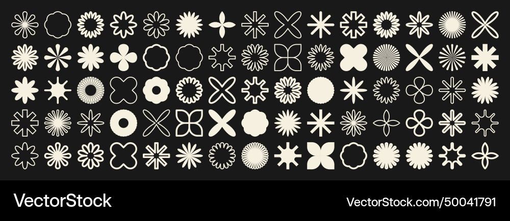 Brutalist geometric shapes symbols simple Vector Image