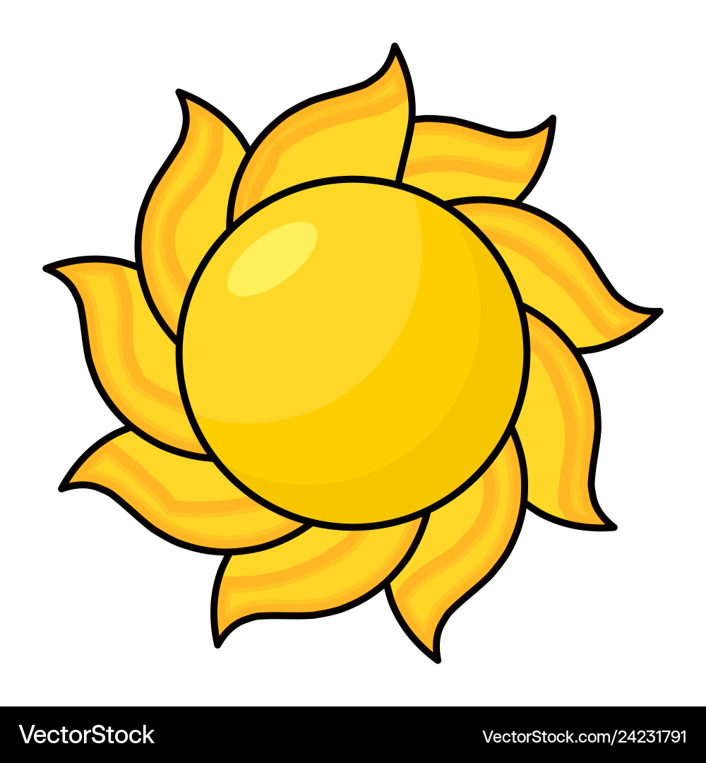 Cartoon sun symbol icon design Royalty Free Vector Image