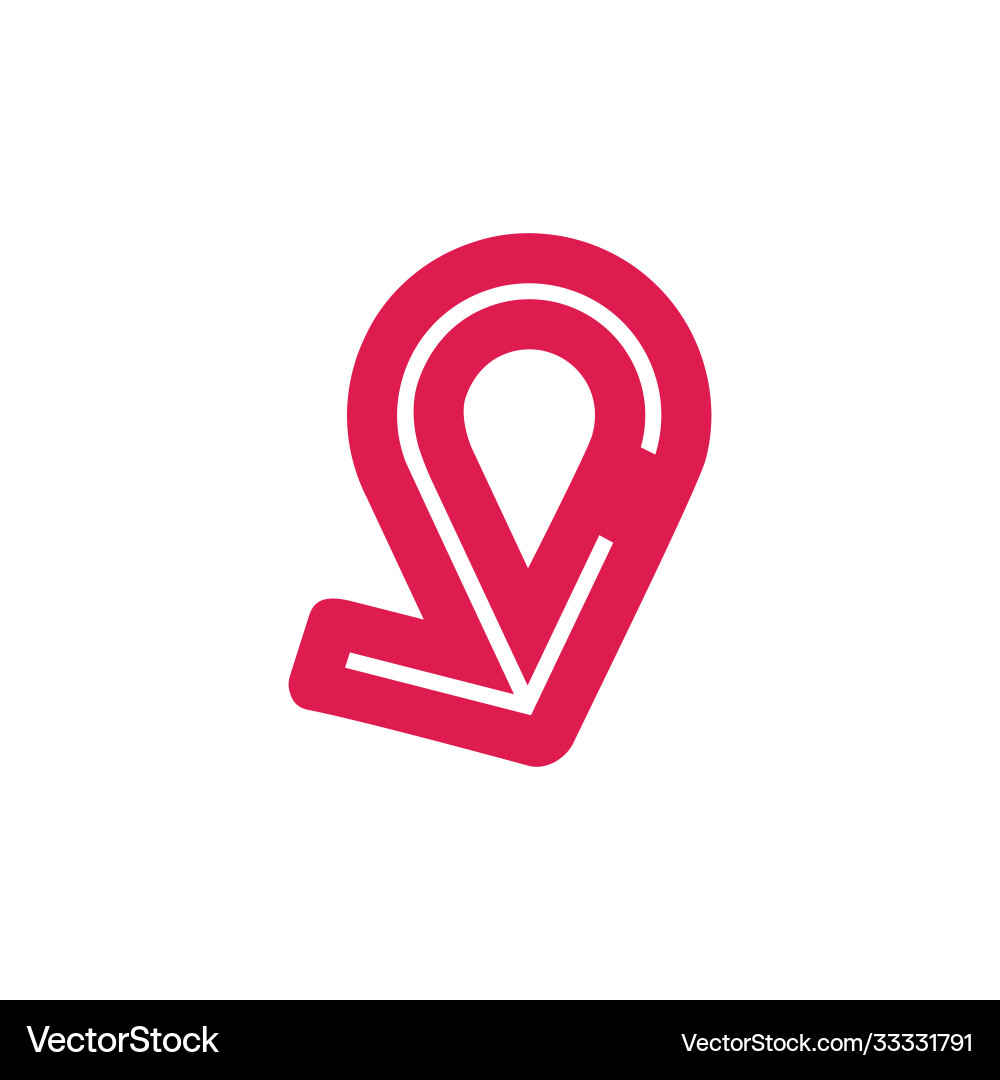 Circle arrow pin location geometric line logo Vector Image