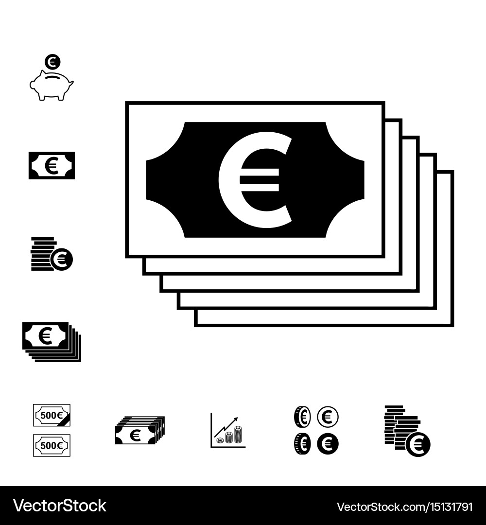 Euro icons isolated Royalty Free Vector Image - VectorStock