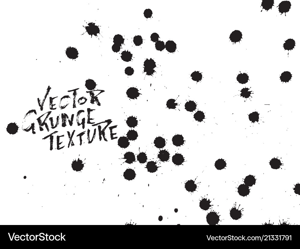 Handdrawn grunge texture abstract ink drops Vector Image