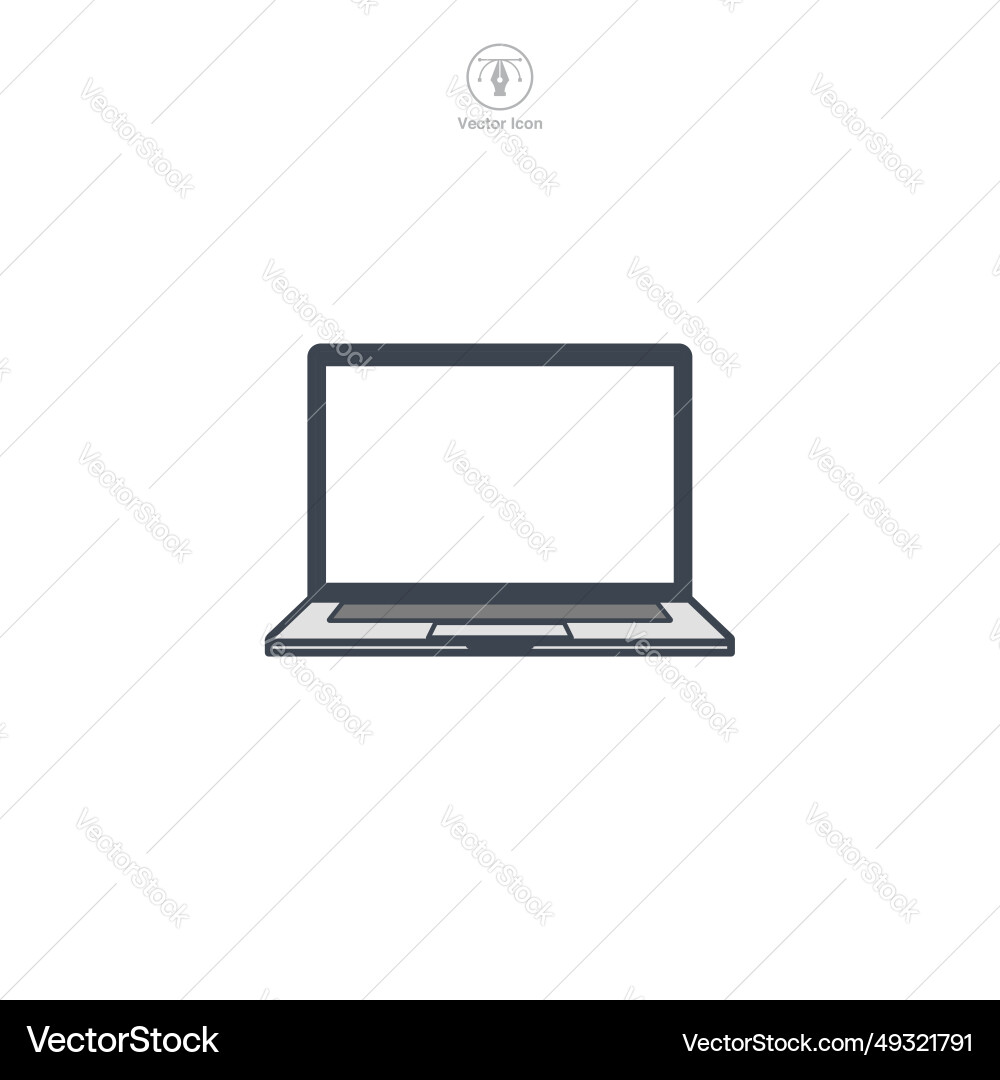Laptop icon symbol isolated on white background Vector Image