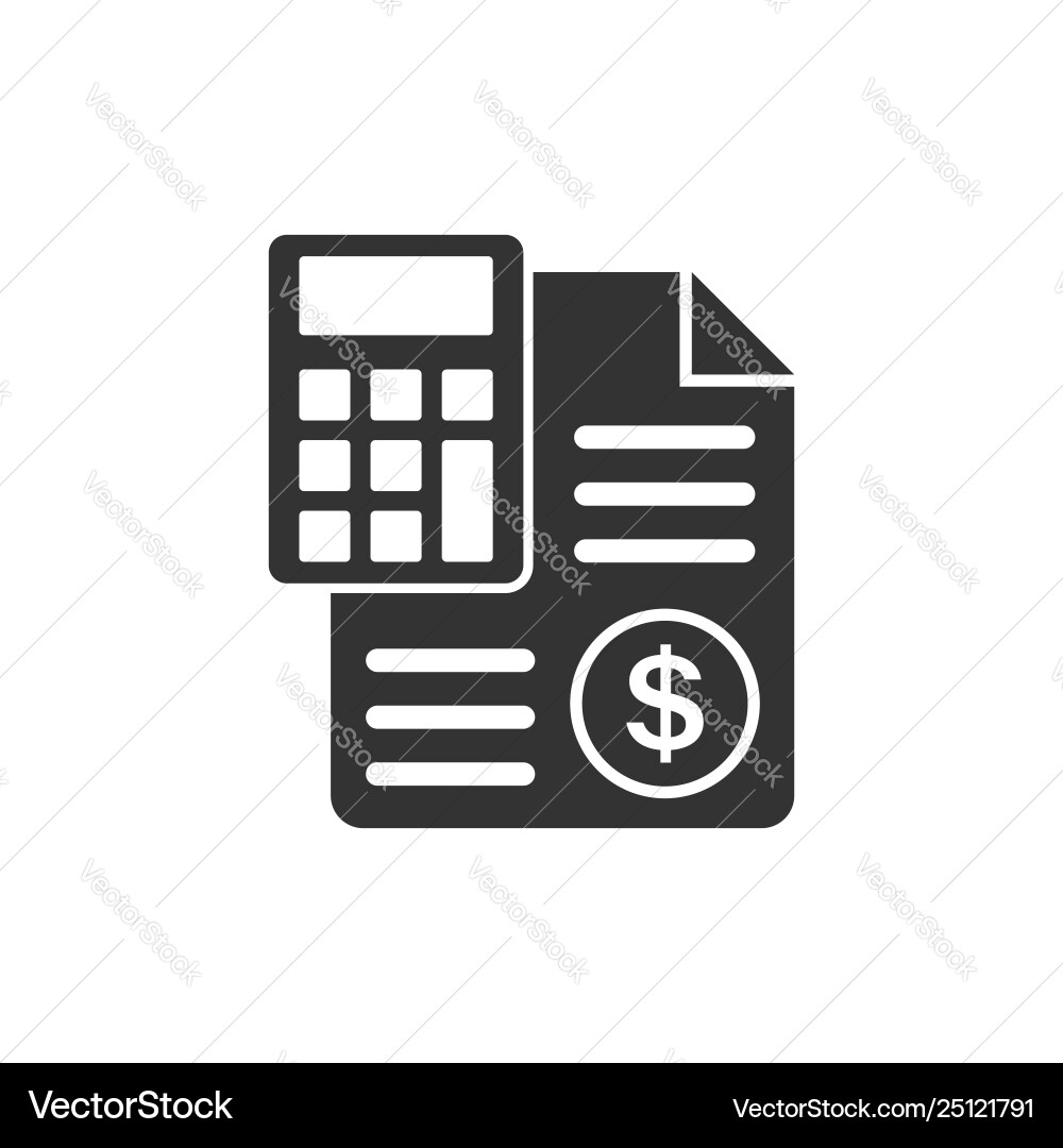 Money calculation icon in flat style budget Vector Image