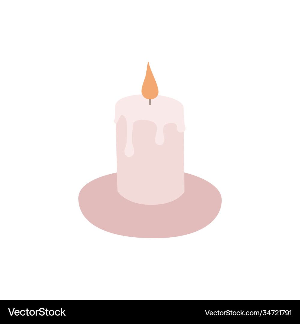 Painted wax candle isolated on white Royalty Free Vector