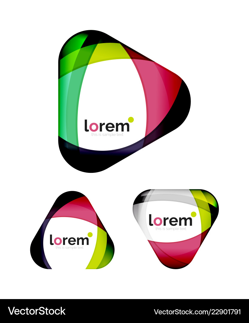 Set of geometric shape convergence logo design Vector Image