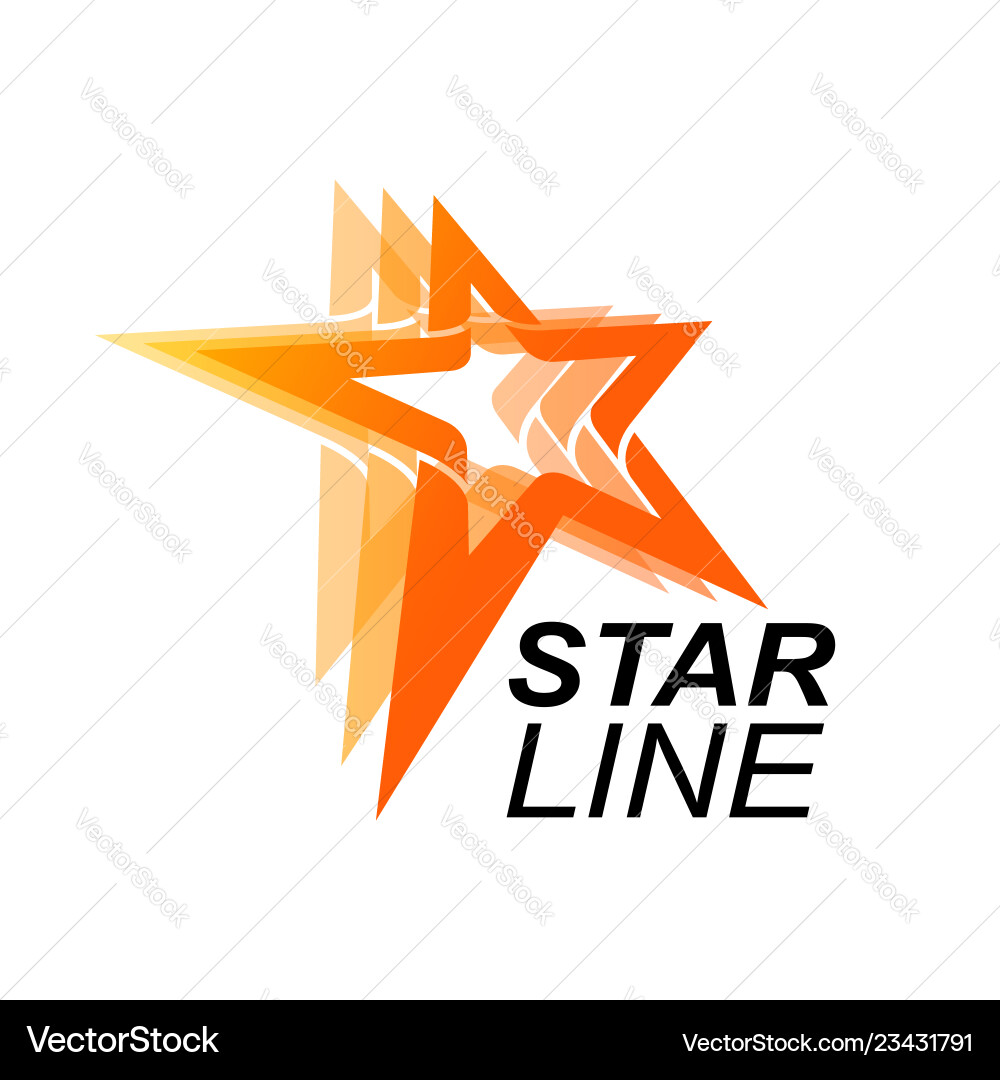 Star line logo template in orange concept Vector Image