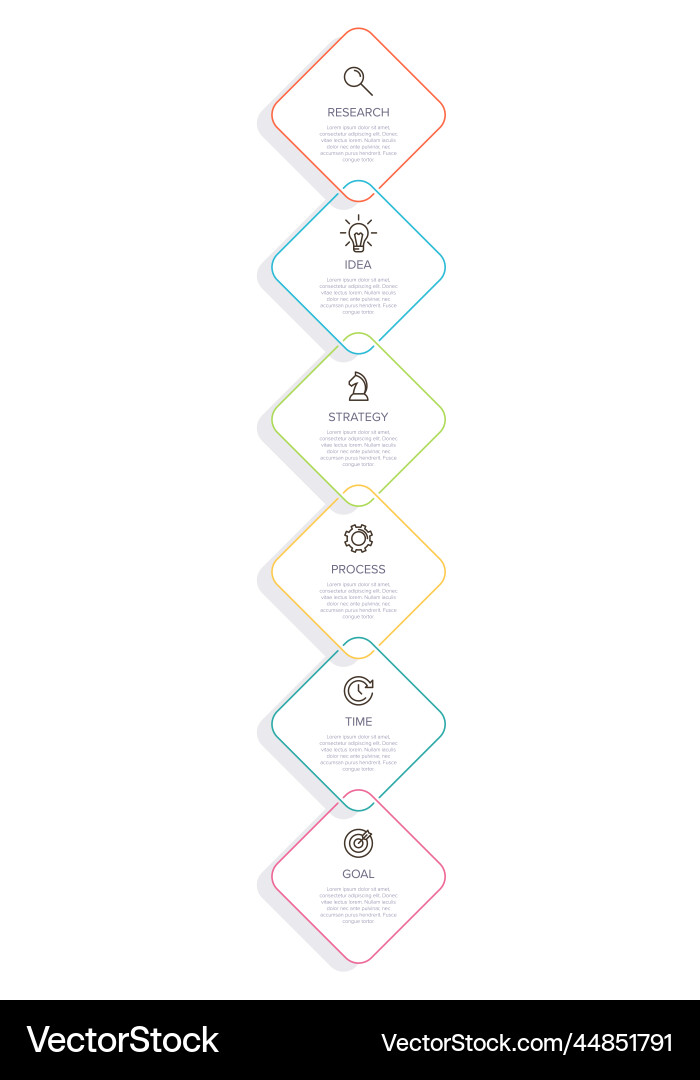 Vertical infographic design with icons and 6 Vector Image
