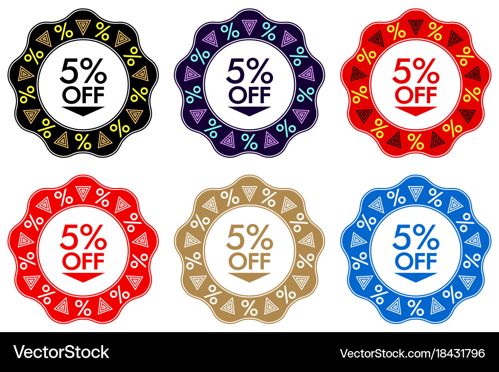 10 off discount sticker set banner design Vector Image