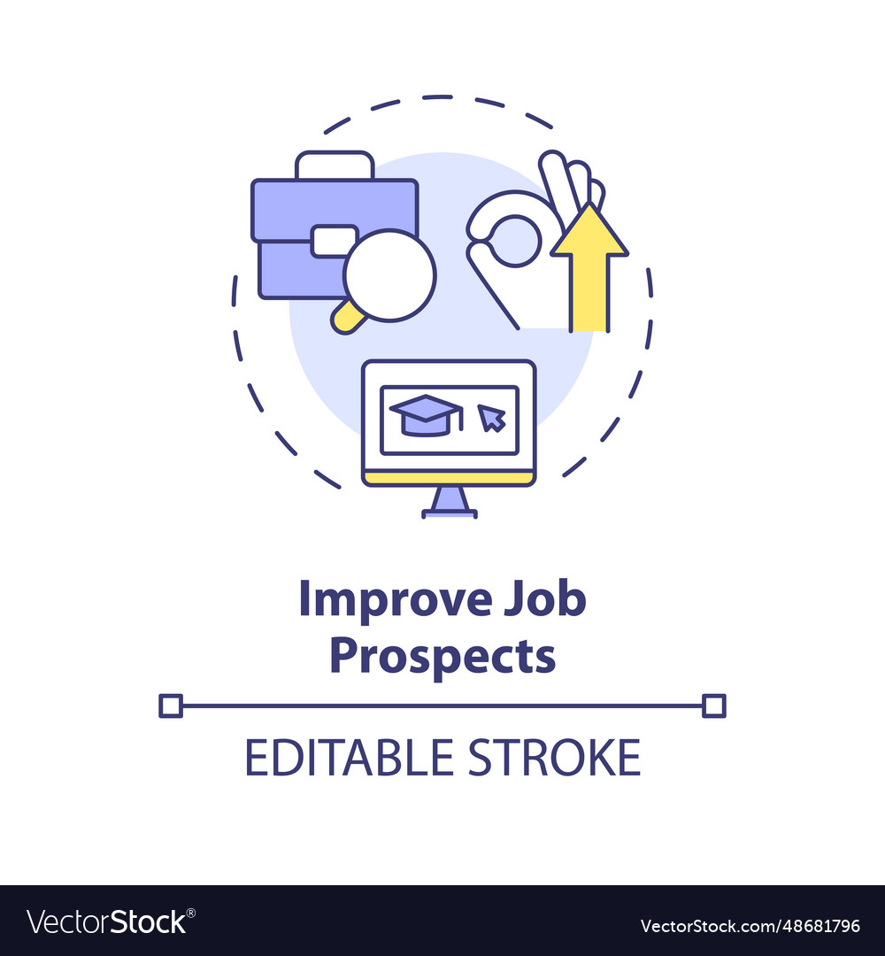2d colorful thin linear icon improve job Vector Image 2d colorful thin linear icon improve job Vector Image
